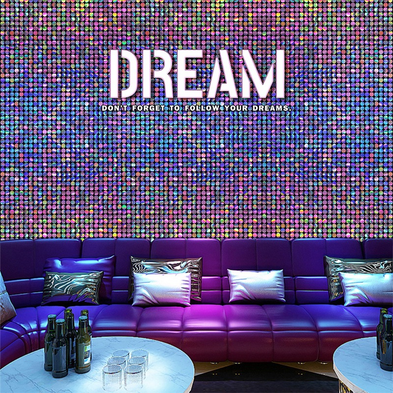 Mới khảm đèn flash sequin giấy dán tường phòng hát phòng riêng bức tranh tường sân khấu nền ...